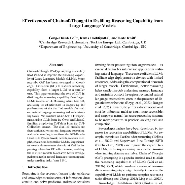 Effectiveness of Chain-of-Thought in Distilling Reasoning Capability from Large Language Models ...