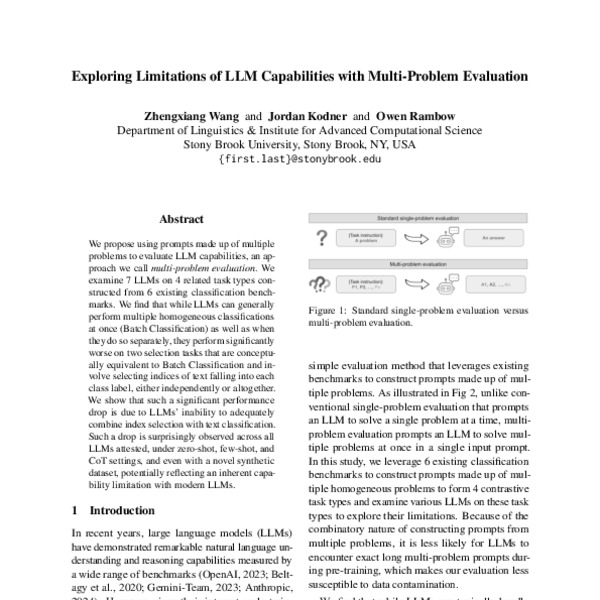 Exploring Limitations of LLM Capabilities with Multi-Problem Evaluation - ACL Anthology