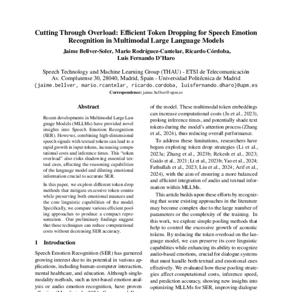 Cutting Through Overload: Efficient Token Dropping for Speech Emotion Recognition in Multimodal ...