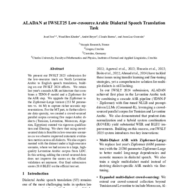 ALADAN at IWSLT25 Low-resource Arabic Dialectal Speech Translation Task ...