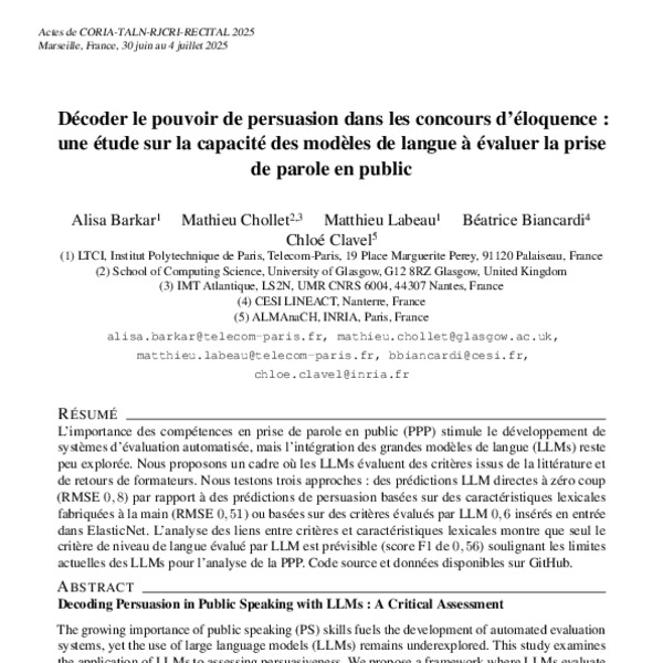 Décoder le pouvoir de persuasion dans les concours d’éloquence : une ...