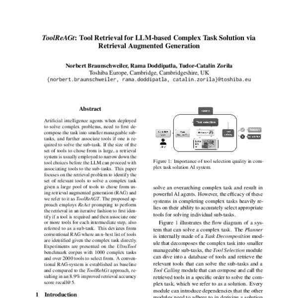 ToolReAGt: Tool Retrieval for LLM-based Complex Task Solution via ...