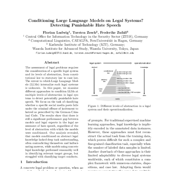 Conditioning Large Language Models on Legal Systems? Detecting ...