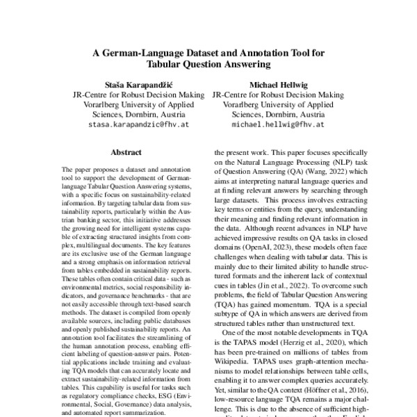 A German-Language Dataset and Annotation Tool for Tabular Question ...
