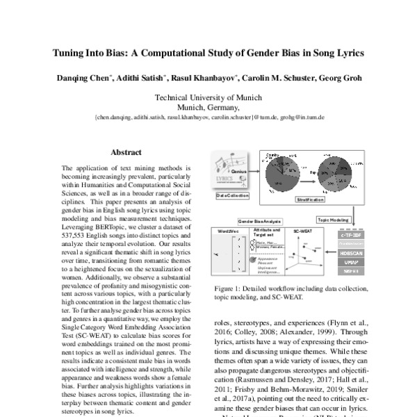 Tuning Into Bias: A Computational Study of Gender Bias in Song Lyrics ...