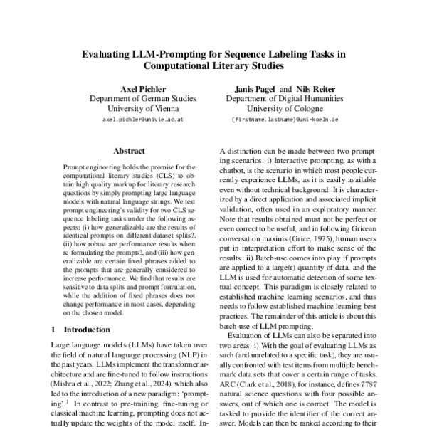 Evaluating LLM-Prompting for Sequence Labeling Tasks in Computational ...