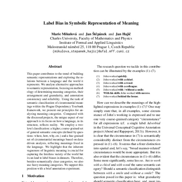 Label Bias in Symbolic Representation of Meaning - ACL Anthology