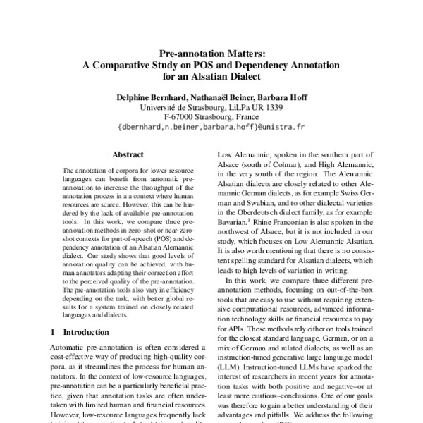 Pre-annotation Matters: A Comparative Study on POS and Dependency ...