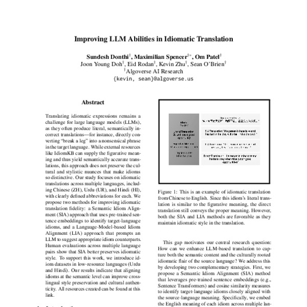 Improving LLM Abilities in Idiomatic Translation - ACL Anthology