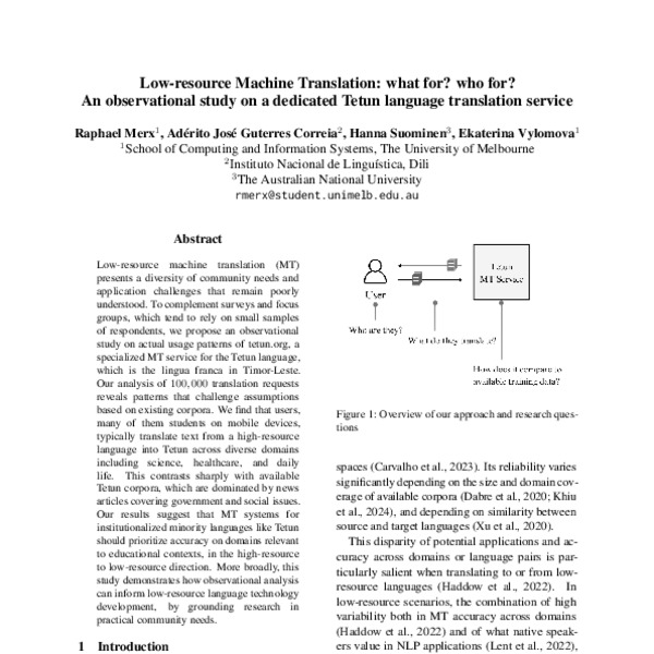 Low-resource Machine Translation: what for? who for? An observational ...