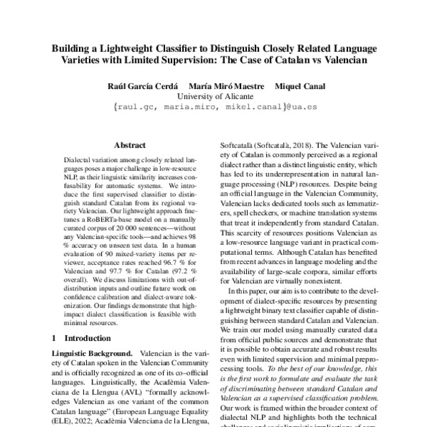 Building a Lightweight Classifier to Distinguish Closely Related ...