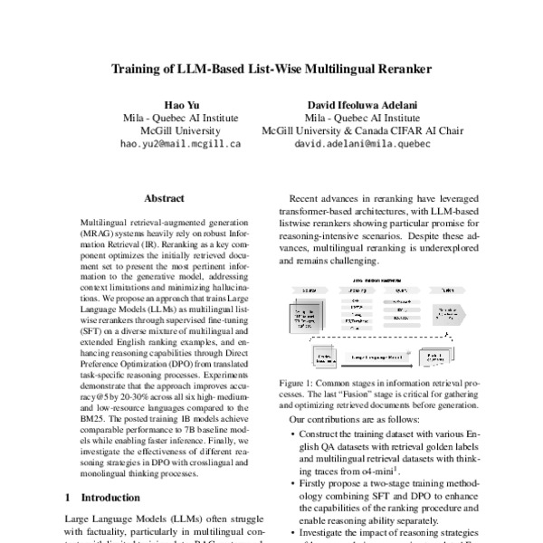 Training of LLM-Based List-Wise Multilingual Reranker - ACL Anthology