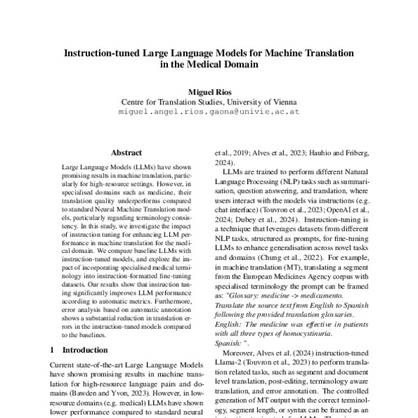 Instruction-tuned Large Language Models for Machine Translation in the ...