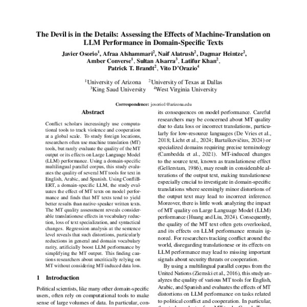 The Devil is in the Details: Assessing the Effects of Machine-Translation on LLM Performance in ...