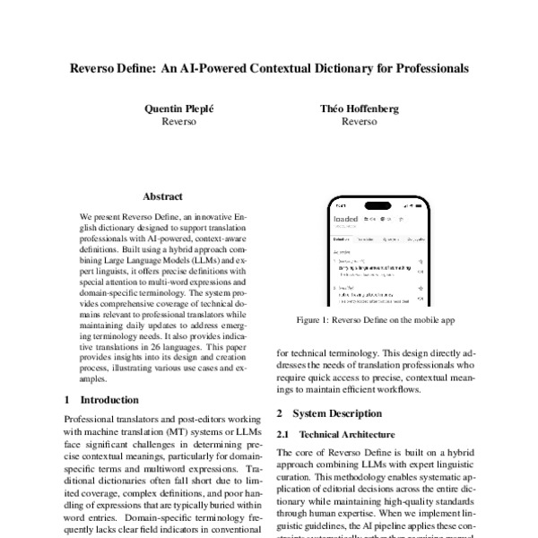 Reverso Define: An AI-Powered Contextual Dictionary for Professionals ...