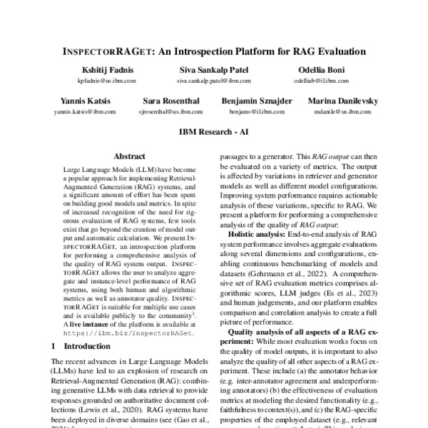 InspectorRAGet: An Introspection Platform for RAG Evaluation - ACL ...