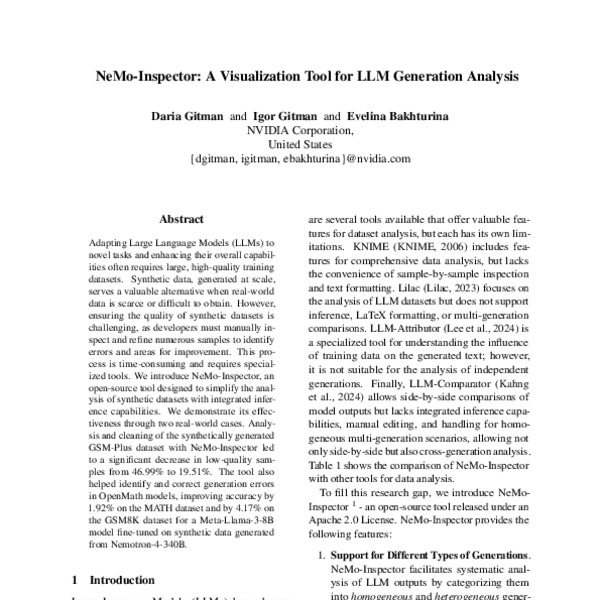 NeMo-Inspector: A Visualization Tool for LLM Generation Analysis - ACL ...