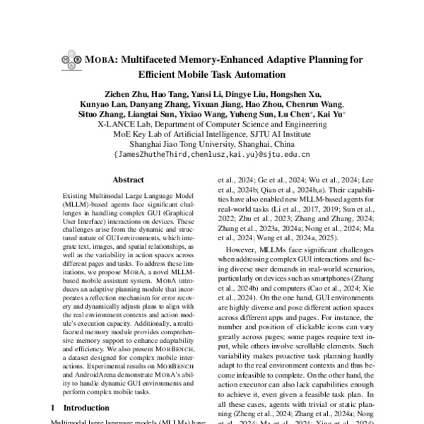 Moba Multifaceted Memory Enhanced Adaptive Planning For Efficient Mobile Task Automation Acl