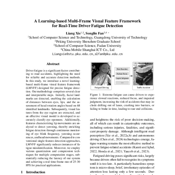 A Learning Based Multi Frame Visual Feature Framework For Real Time Driver Fatigue Detection