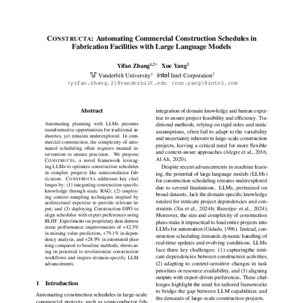 CONSTRUCTA: Automating Commercial Construction Schedules in Fabrication Facilities with Large ...