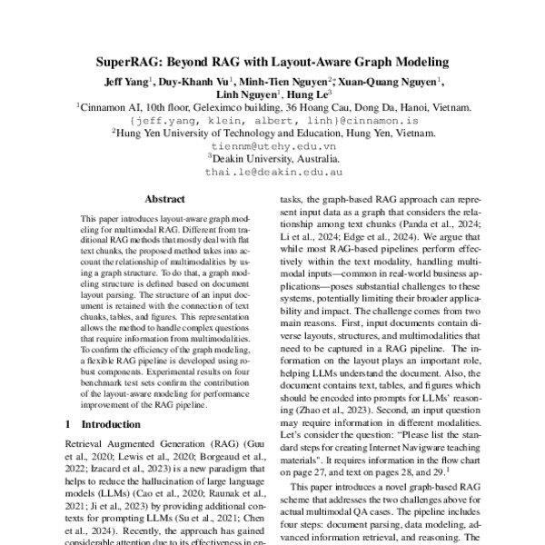SuperRAG: Beyond RAG with Layout-Aware Graph Modeling - ACL Anthology