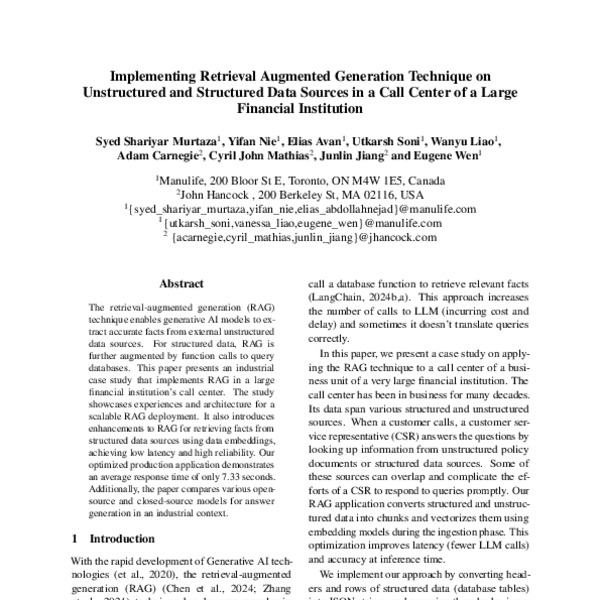 Implementing Retrieval Augmented Generation Technique On Unstructured