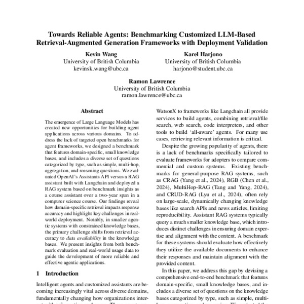 Towards Reliable Agents: Benchmarking Customized LLM-Based Retrieval-Augmented Generation ...