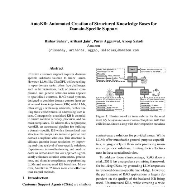 AutoKB: Automated Creation of Structured Knowledge Bases for Domain-Specific Support - ACL Anthology