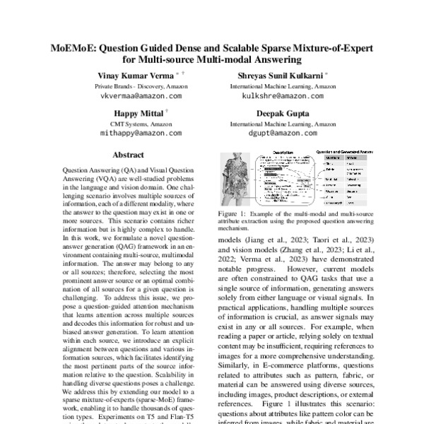 MoEMoE: Question Guided Dense and Scalable Sparse Mixture-of-Expert for Multi-source Multi-modal ...