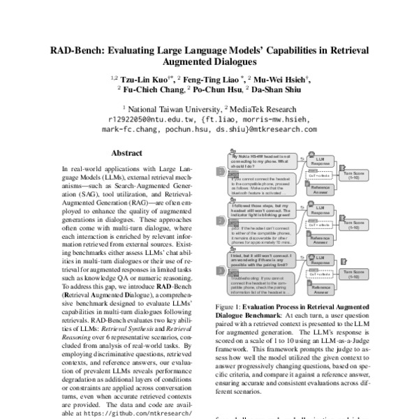 RAD-Bench: Evaluating Large Language Models’ Capabilities in Retrieval Augmented Dialogues - ACL ...