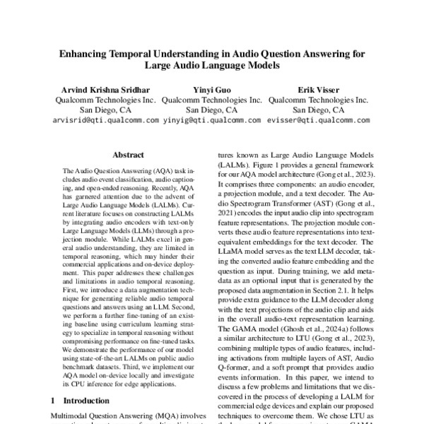 Enhancing Temporal Understanding in Audio Question Answering for Large Audio Language Models ...