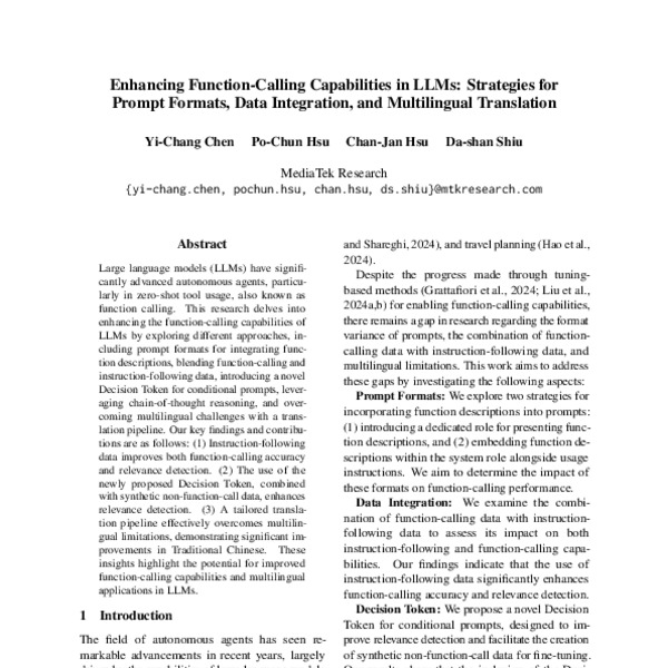 Enhancing Function-Calling Capabilities in LLMs: Strategies for Prompt Formats, Data Integration ...