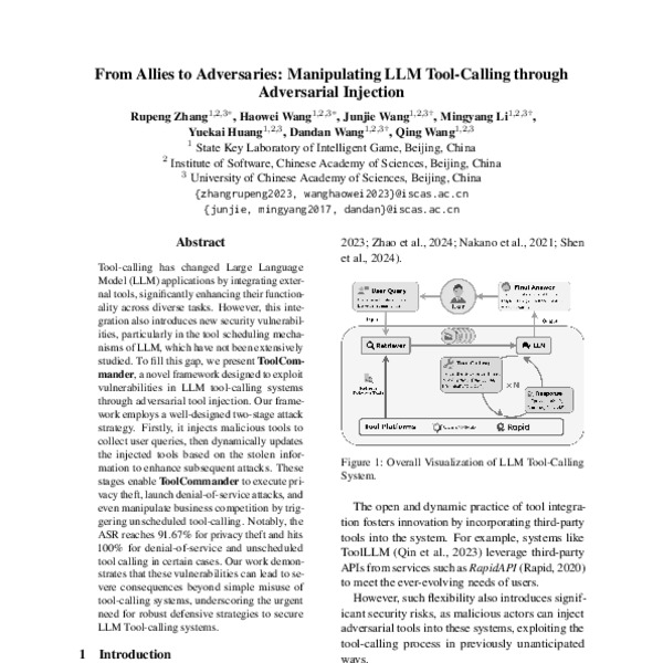From Allies to Adversaries: Manipulating LLM Tool-Calling through Adversarial Injection - ACL ...