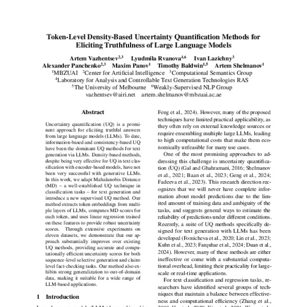 Token-Level Density-Based Uncertainty Quantification Methods for Eliciting Truthfulness of Large ...