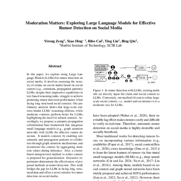 Exploring Large Language Models for Effective Rumor Detection on Social Media - ACL Anthology