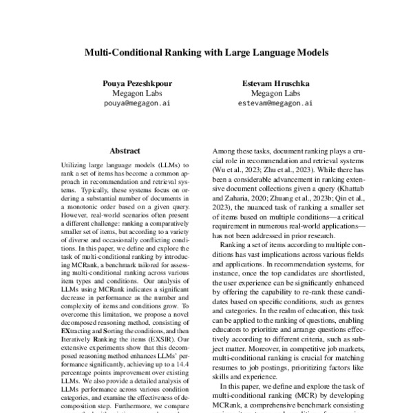 Multi-Conditional Ranking with Large Language Models - ACL Anthology