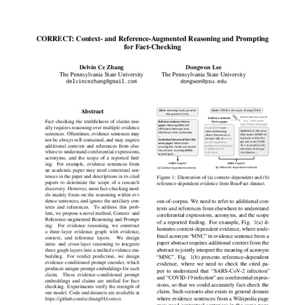 Correct Context And Reference Augmented Reasoning And Prompting For Fact Checking Acl Anthology