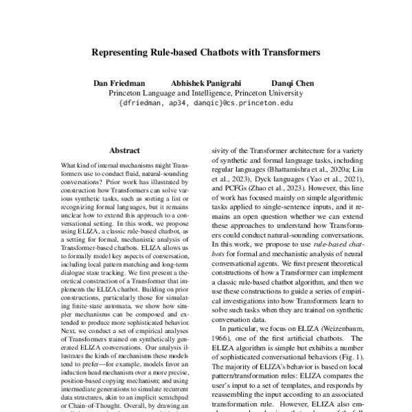 Representing Rule-based Chatbots with Transformers - ACL Anthology