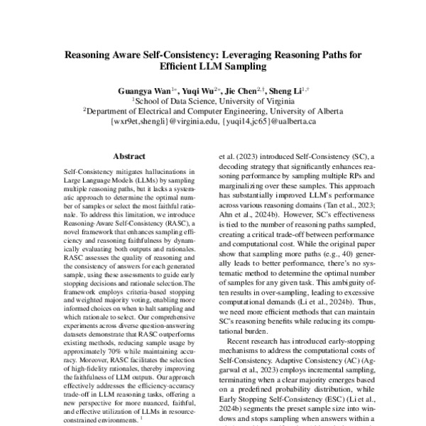 Reasoning Aware Self Consistency Leveraging Reasoning Paths For Efficient Llm Sampling Acl