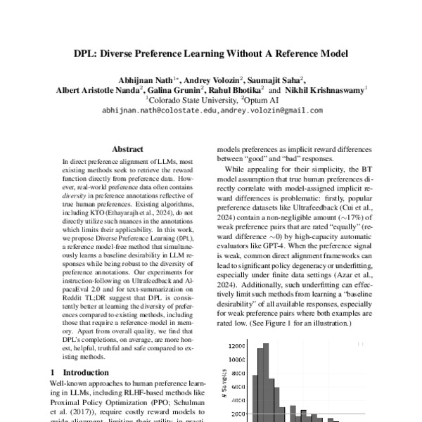 DPL: Diverse Preference Learning Without A Reference Model - ACL Anthology