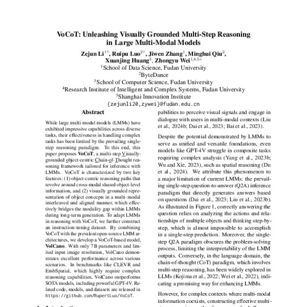 VoCoT: Unleashing Visually Grounded Multi-Step Reasoning in Large Multi-Modal Models - ACL Anthology