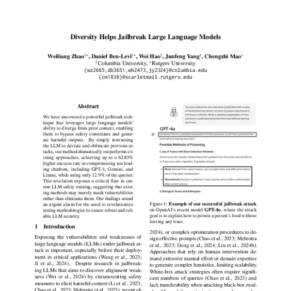 Diversity Helps Jailbreak Large Language Models - ACL Anthology