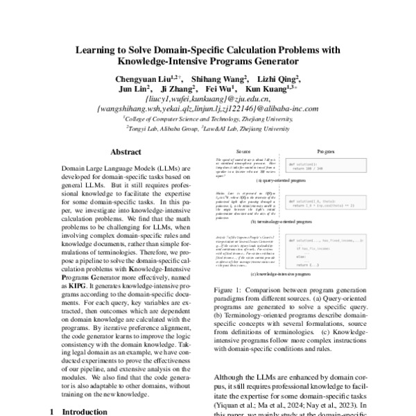Learning To Solve Domain Specific Calculation Problems With Knowledge Intensive Programs
