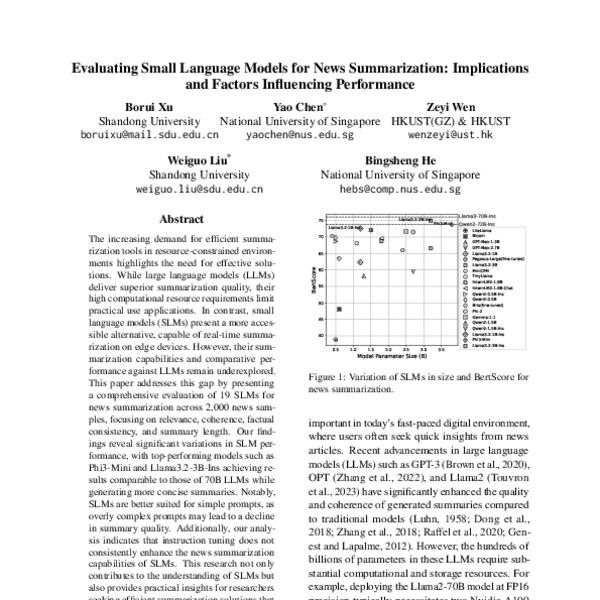 Evaluating Small Language Models for News Summarization: Implications and Factors Influencing ...