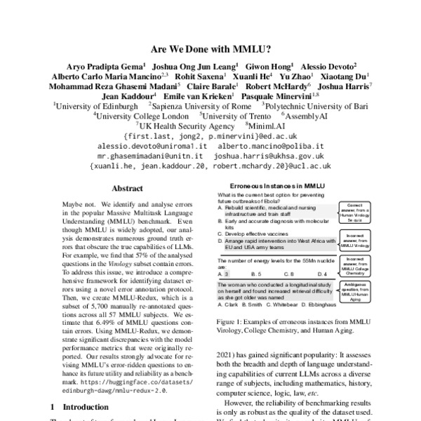 Are We Done with MMLU? - ACL Anthology