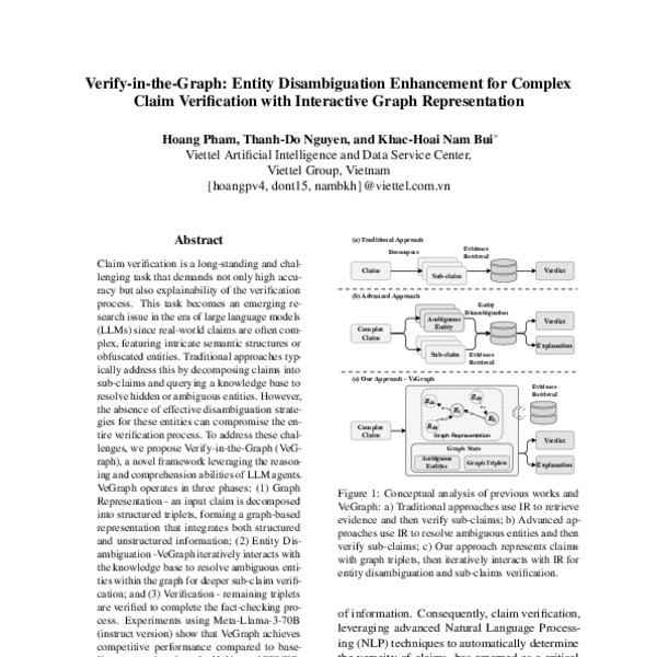 Verify-in-the-Graph: Entity Disambiguation Enhancement for Complex Claim Verification with ...