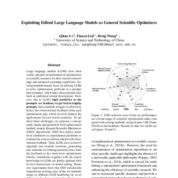 Exploiting Edited Large Language Models as General Scientific Optimizers - ACL Anthology