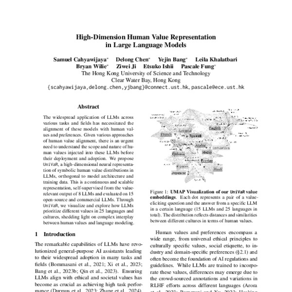 High-Dimension Human Value Representation in Large Language Models - ACL Anthology