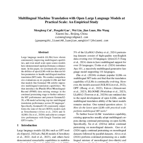 Multilingual Machine Translation with Open Large Language Models at Practical Scale: An ...