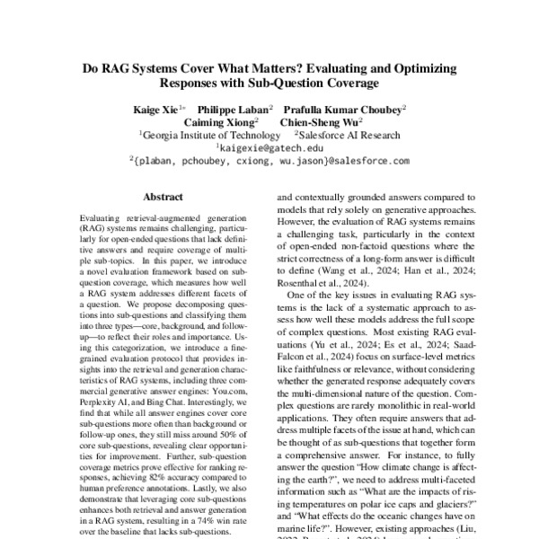 Do RAG Systems Cover What Matters? Evaluating and Optimizing Responses ...